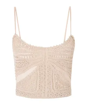 Ulla Johnson Mollie Crochet And Tulle Top