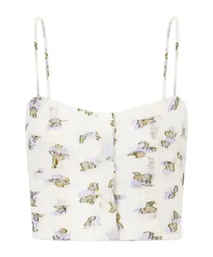 Ulla Johnson Fil Coupé-trimmed Mulberry Silk-blend Organza Bustier Top