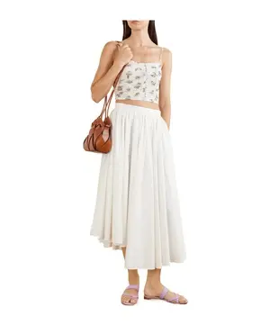 Ulla Johnson Fil Coupé-trimmed Mulberry Silk-blend Organza Bustier Top