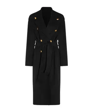 Alberta Ferretti Long Sleeved Belted Coat - Black