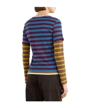 Staud Striped Cotton-jersey T-shirt
