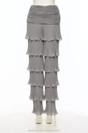 Valentino Garavani Georgette Tiered Ruffle Trousers - No