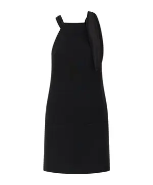 COURREGES Logo-detail A-line Mini Dress - Black