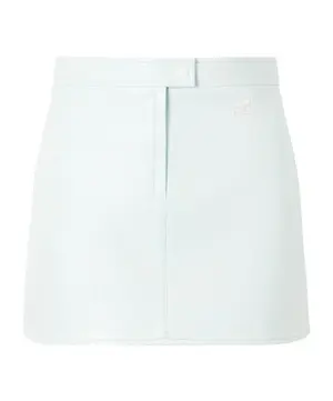 COURREGES Shiny Cotton A-line Mini Skirt