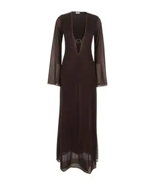 Oseree Metallic Stretch-knit Kaftan