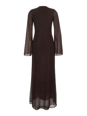 Oseree Metallic Stretch-knit Kaftan