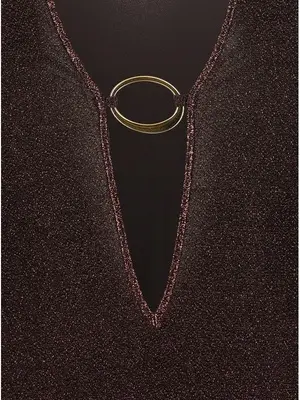 Oseree Metallic Stretch-knit Kaftan
