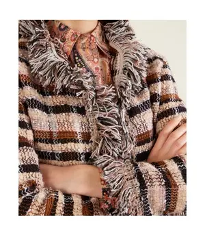 Etro Fringed Checked Tweed Jacket