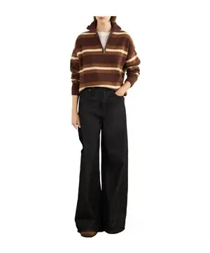 Staud Striped Cashmere Turtleneck Sweater