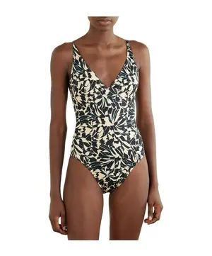 Ulla Johnson Floral-printed V-neck Swimsuit