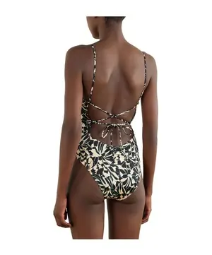 Ulla Johnson Floral-printed V-neck Swimsuit