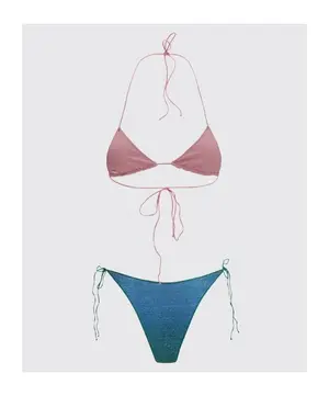 Oseree Two-toned Glitter Lumiere Bikini - No