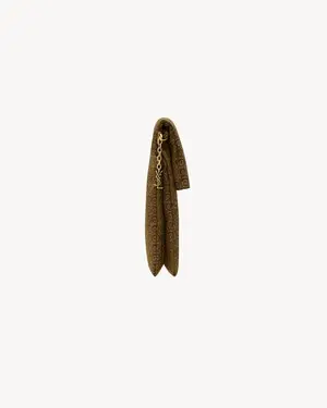 Saint Laurent Large Folded Pouch In Silk Jacquard