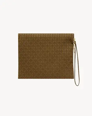 Saint Laurent Large Folded Pouch In Silk Jacquard