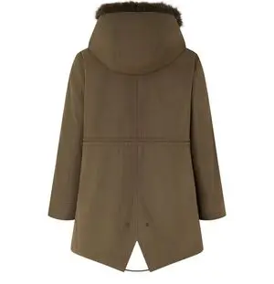 YVES SALOMON Long Length Parka With Fur Trimmed Hood