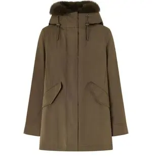 YVES SALOMON Long Length Parka With Fur Trimmed Hood