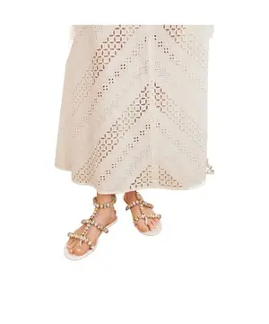 AQUAZZURA Mystic Stone Embellished Leather Gladiator Sandals
