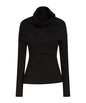 Rick Owens Solid Color Turtleneck Knit Sweater - Black
