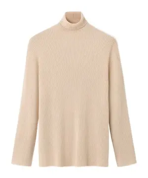 LORO PIANA Loro Piana Camino Ribbed Cashmere And Silk Blend Turtleneck Sweater