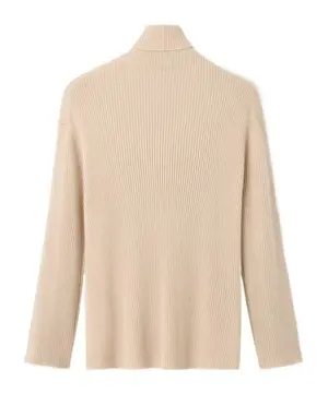 Loro Piana Camino Ribbed Cashmere And Silk Blend Turtleneck Sweater