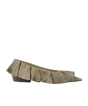J.W.ANDERSON Ruffled Suede Ballet Flats - Gray