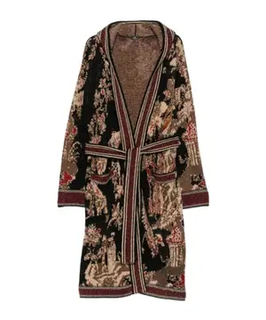 Etro Jacquard-knit Belted Cardigan