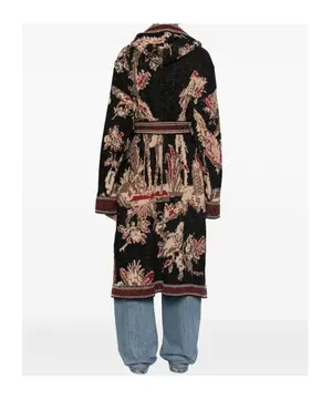 Etro Jacquard-knit Belted Cardigan