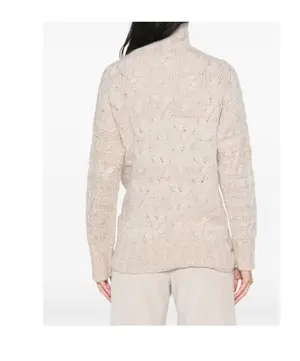 Fabiana Filippi Cable-knit Sequin-embellished Sweater