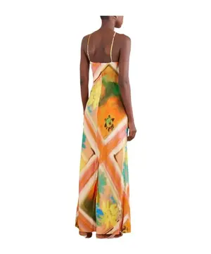 Staud Thin Cross-strap Satin Maxi Dress