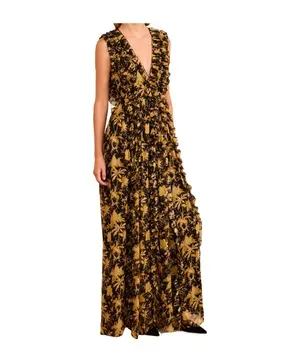 Ulla Johnson Botanical Print Sleeveless Maxi Dress