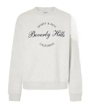 SPORTY  RICH Printed Cotton Sweatshirt - Grey