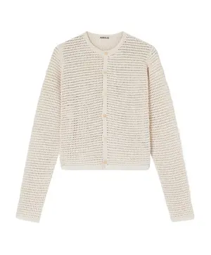 Auralee Tussah Crocheted Silk And Cotton-blend Cardigan - No