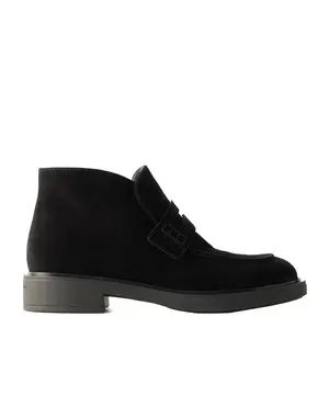 GIANVITO ROSSI Suede Ankle Boots With Block Heel