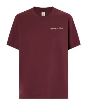 SPORTY  RICH Sporty & Rich Logo Print T-shirt - Maroon