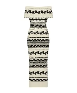 Alberta Ferretti Strapless All-over Pattern Maxi Dress