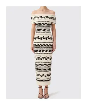 Alberta Ferretti Strapless All-over Pattern Maxi Dress