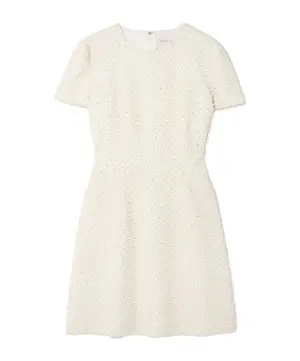 Carolina Herrera Embellished Wool-blend Crepe Mini Dress