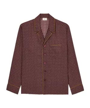 Saint Laurent Pajama-style Shirt In Hexagon Silk Twill