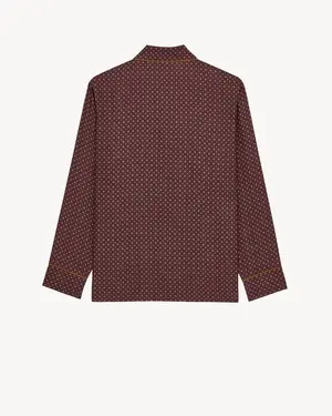 Saint Laurent Pajama-style Shirt In Hexagon Silk Twill