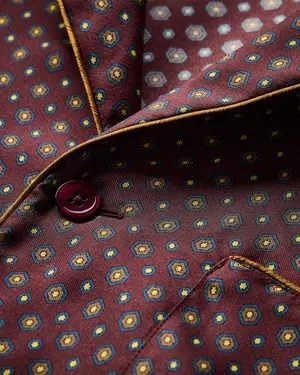 Saint Laurent Pajama-style Shirt In Hexagon Silk Twill