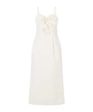 Magda Butrym Ruffled Flower Appliqué Midi Dress