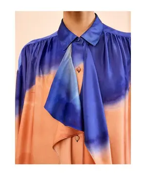 Ulla Johnson Long Sleeve Asymetric Ruffle Blouse