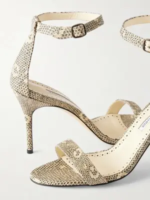 Manolo Blahnik Snake-effect Leather Sandals