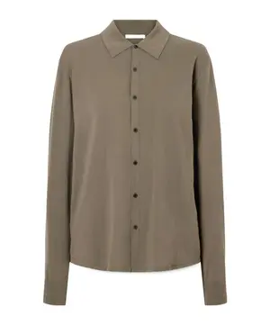 Auralee Giza Fine Knit Cotton Shirt - Brown