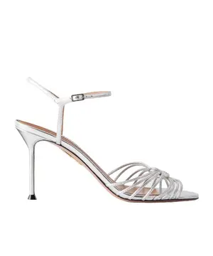 AQUAZZURA Aquazzura Knotted Metallic Leather Sandals
