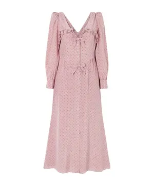 Alessandra Rich Polka Dot Dress With Bow