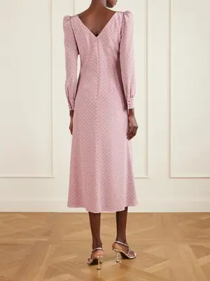 Alessandra Rich Polka Dot Dress With Bow