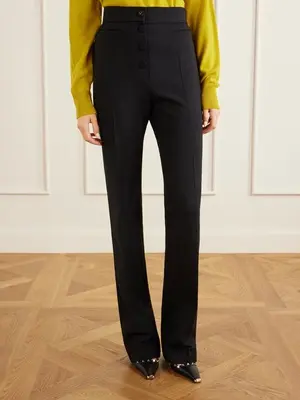 Valentino Garavani Wool Crepe Straight Leg Pants