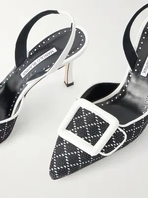Manolo Blahnik Maysale Slingback High Heels With Buckle Detail
