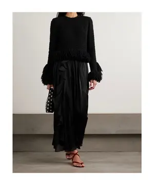 Ulla Johnson Zena Asymmetric Ruffled Pleated Silk-chiffon Midi Skirt